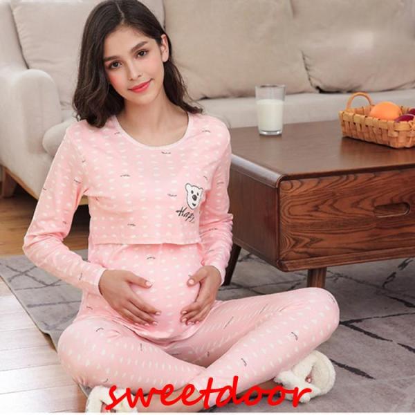 ■品名：妊婦用パジャマ■素材：綿■カラー：全11色■サイズ：M-XXL■季節：秋、冬キーワード ：マタニティ パジャマ ホームウェア 授乳服 妊婦服 マタニティ パジャマ　ナイティセット 半袖　長袖 長そで 授乳服 妊婦服 マタニティー産前...