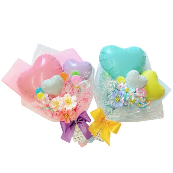 ピアノ、バレエ等の発表会に。誕生日やお祝い、ちょっとしたギフトにもピッタリな可愛いキャンディブーケです。ピンクと水色の２色から選べます。サイズ　H37×W27棒付きキャンディ5本-------------------------------...