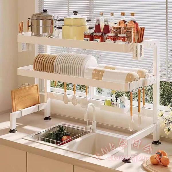水切りラック シンク上 2段 食器水切り 食器収納 キッチン収納 水切りかご キッチンラック 皿立て 箸入れ まな板立て ディッシュラック 台所