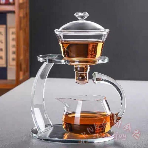 【自動給水】取り外し可能な注入器付きのガラス製ティーポットは、磁気的に水を引き出します。ハンドルはカバーボウルの底から遠く離れており、磁石の呼吸も水もありません。近くにあると水が出てきます。【ラグジュアリーギフト】結婚式、誕生日、家族の集ま...