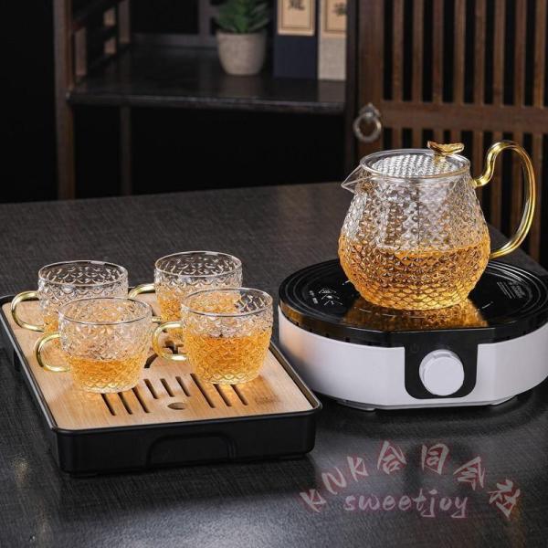 ティーポット セット ティーカップ おしゃれ 耐熱ガラス 急須 別荘 ヨーロッパ 新築祝い ホテル 店舗用お洒落カフェ お返し