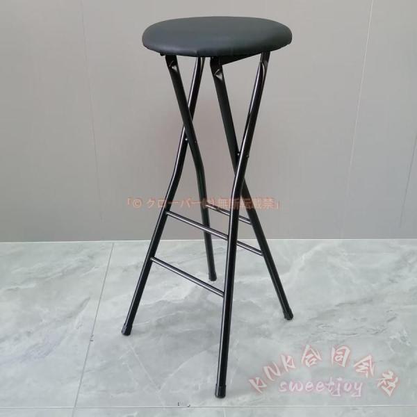 頑丈な折りたたみバーチェア、ポータブル折りたたみ背の高いスツール、背もたれなしアウトドアキャンプ折りたたみ椅子省スペース、折りたたむと非常に狭い、厚さ8センチメートル、非常に簡単に隙間やコーナーにスライドさせることができ、アパートや寮などの...