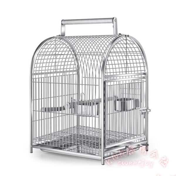 バードケージ304ステンレス鋼ゴーアウトポータブルバードケージ中規模および大規模なオウム軽量ハウス防水ではなく簡単に錆ペット用品 野鳥用巣箱 (Color : Silv