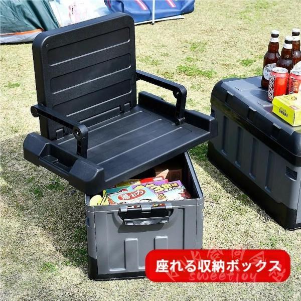 丈夫な作りでアウトドアにおすすめ！ハードで丈夫な素材で出来ているので、キャンプグッズやガーデニング用品の収納にピッタリ！コンパクトに折り畳めるので、使わない時はスリムに収納！背もたれ付きチェアとしても使えてとっても便利です。【商品詳細】サイ...