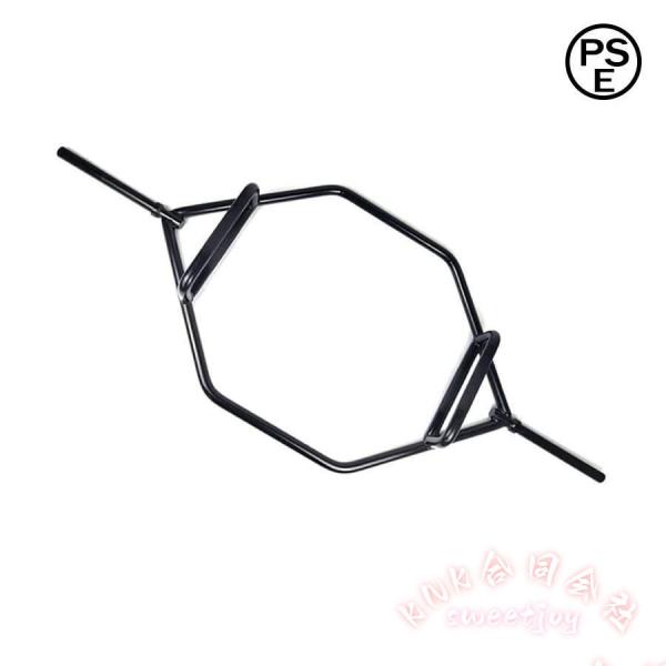 ヘックスバー スクワッ六角バーベルバー 中空リングバー 直径2.5cm ステンレス鋼+クロムメッキ表面デザイン ジム屋内エクササイズフィットネス機器 - 黒