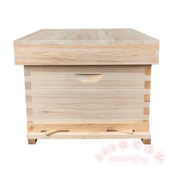 蜜蜂巣箱 ミツバチ 巣箱 杉木製 ワックス仕上げ 蜂ハイブ あり継ぎ接続 厚さ2cm みつばち飼育 蜂蜜箱 養蜂箱 養蜂ツール 養蜂用具 養蜂器具 (7フレーム
