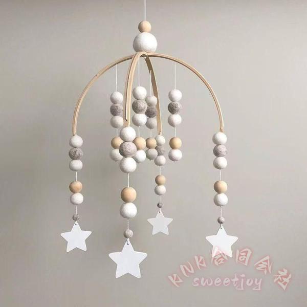 ベビーメリー メリー ベビー 北欧風 吊り下げ式 新生児 赤ちゃん おもちゃ 木製 ベッドサイド ぶら下げ ナチュラル 出産祝い 新生児 子供 部屋飾り 写真撮影 SNS映え 小道具 可愛い 柔らかい 飾り 星 誕生日プレゼント モビール ...
