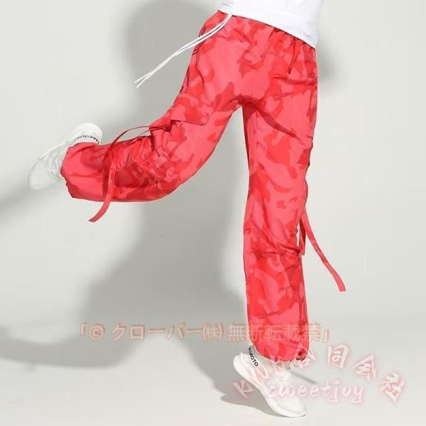 フィットネスウェア レディース ダンスウェア ウェア 軽い パンツ ヨガウェア カーゴロングパンツ ヨガ ダンス カラー: 迷彩-赤/黒/グリーン/ブルー/ローズ 素材：ポリエステル90% ポリウレタン10%★中国製※お使いの画面と実際のお...