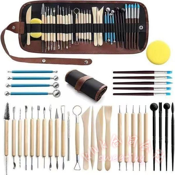 【36本セット】陶芸工具キットは、他のセットよりも完成度の高い24本セットです。 必要なセットとより多くのディテールを処理できるセットが含まれているため、より良い作品を簡単に作成できます。【優れた材質】:サビにくいステンレス鋼の素材を採用す...