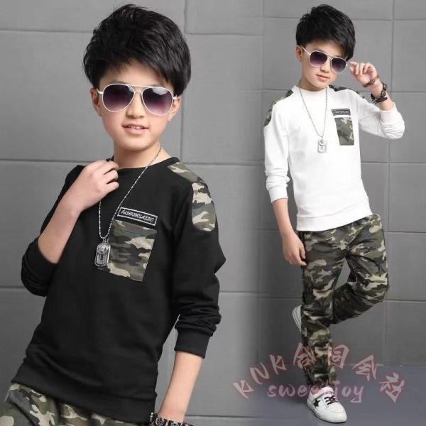 商品情報韓国 子供服 迷彩パンツ キッズ ジャージセット 長ズボン 男の子 トレーナー 長袖 ｔシャツ 子供用 迷彩柄 子ども2点セット 110 120 130 140 150 160 170cmセット内容：シャツ、長ズボン2点素材：綿、そ...