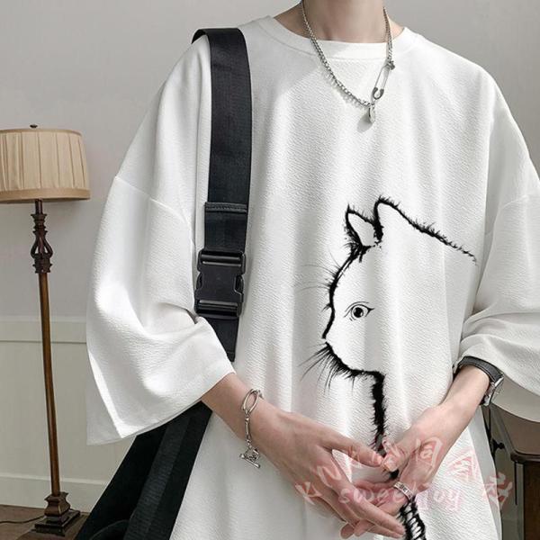 Tシャツ メンズ Tシャツ 夏服 半袖 五分袖 接触冷感 ひんやり カットソー トップス クルーネック Tシャツ メンズ 夏【品　番】zijiang05【カラー】ブラック、ホワイト【サイズ】XL（日本サイズM相当）、2XL（日本サイズL相当...