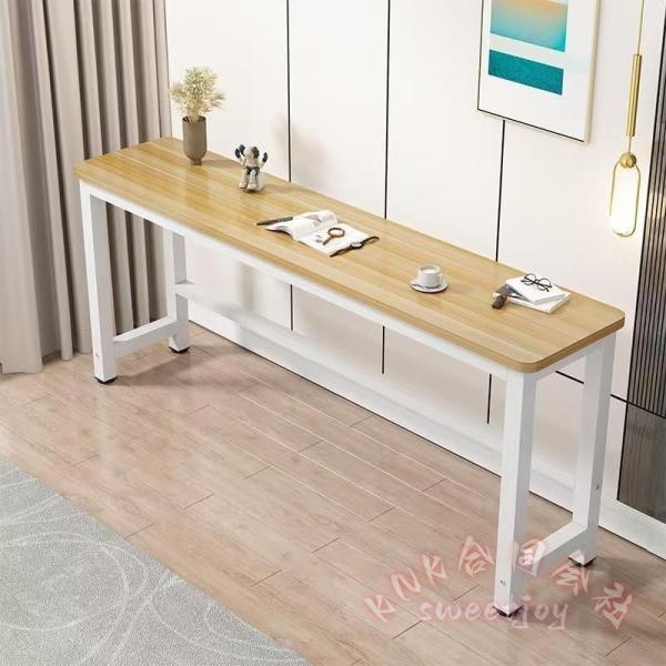 【強くて耐久性】このカウンターテーブルは、安定性と耐久性を確保するために、耐久性のある高度なMDFボードと高品質のスチールフレームから作られています。【細長いテーブル】サイズ：幅さ80/100/120/140/160×40×高さ75cm。こ...