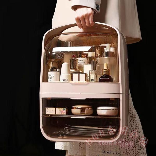 メイクボックス コスメボックス 化粧品収納ボックス メイクケース 防塵 防水 大容量 蓋付き スキンケア用品 ジュエリーケース 小物入れ 引き出し式 卓上収納 寝室 浴室 洗面所 家庭用商品名：コスメボックス素材：ABS+PSカラー：ピンク...
