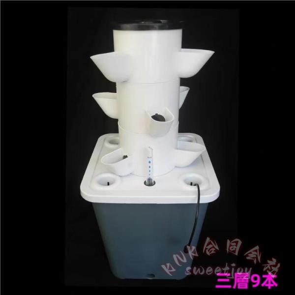 【水耕栽培タワー】従来の植栽方法より約90％の水を節約できます。また、これは無土栽培であり、必要なのは水と植物の養液だけであり、汚染のない緑の植栽を実現できます。【高品質素材】食品グレードのPVC-Uで作られたこの水耕栽培システムは、土壌栽...