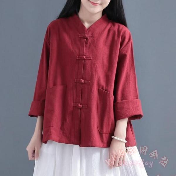 シャツ ブラウス レディース チャイナブラウス 綿麻 リネン風 トップス 長袖 羽織り チャイナボタン カーディガン アウター 無地 ゆったり マオカ