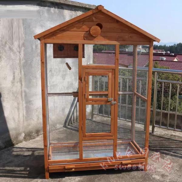 高品質★鳥小屋 木製鳥かご 大型飼育ケージ 整理しやすい 快適な空間 屋外用 鳥小屋 鳥用品 網目の間隔 逃げ出防止 多機能