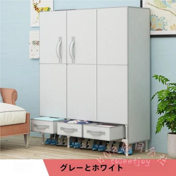 【大容量ワードローブ】クローゼットのサイズは幅115 x奥行45 x高さ170 cmで、折りたたんだ服、下着、靴下、袋、帽子などを置くことができる3つの独立した引き出しが付属しており、コート、スカートを置くためのハンガーバーが2つあります。...