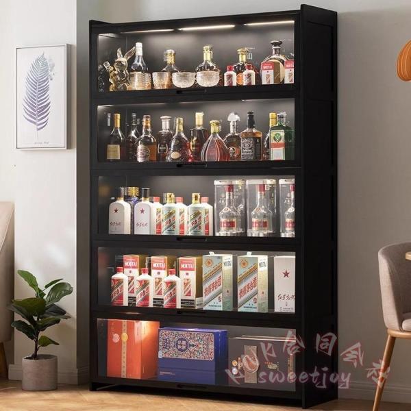 5段 ウイスキー 棚 おしゃれ お酒収納ラック 竹製 酒類貯蔵ロッカー 大容量 自立式 ワインバーキャビネット キャビネットの扉を反転 ワインラック お手入れ簡単