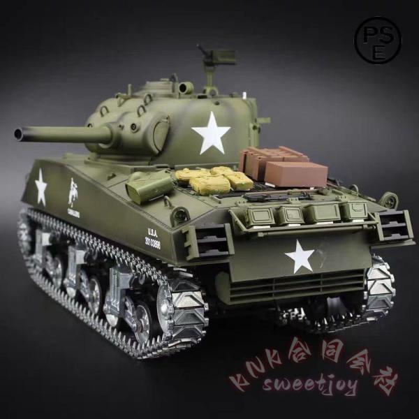 "製品名：1/16 米シャーマンM4A3リモコン主力戦車シミュレーション比：1/16製品仕様：38×16.5×22.5cm（砲身含み）包装サイズ：50.7×20×30.5cm使用時間：25分程度充電時間：5-6時間本体電源：7.4V/180...