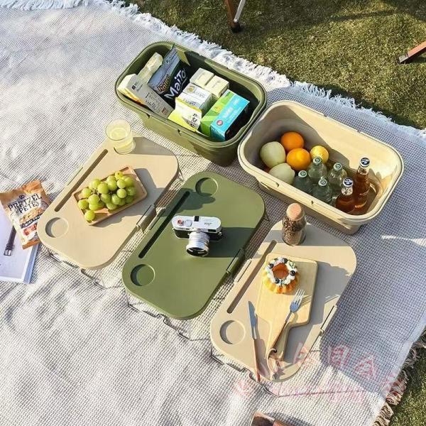 素材：本体/熱可塑性エラストマー      折りたたみ部分/シリコン      枠・底・ハンドル・止め具/ポリプロピレン     上蓋/ABS樹脂　脚/ステンレス鋼サイズ：展開サイズ/約46.5*23.5*22.7cm       折り畳み...