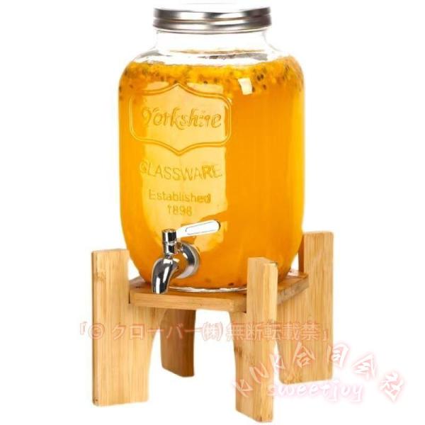 【高品質素材】飲料ディスペンサーは厚手の鉛フリーガラス、食品グレードの素材。清潔で透明、酸およびアルカリに耐性があり、無鉛で無毒で、口が広いデザインで、清掃が簡単で。 40度以上のお湯は入れないでください。【大容量】4L/5L/8L/の容量...