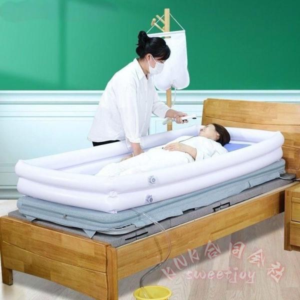 完全な医療用インフレータブルバスタブキットに含まれるもの：インフレータブルバスタブx1;PVCウォーターバッグx1;シャワーヘッドx1;電動ポンプx1;インフレータブルPVC枕x1、インフレータブルバッククッションx1。ベッドでの快適で簡単...