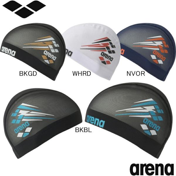 ◇スタイル◇メッシュキャップ両面同一(アリーナロゴは片側のみ)適合サイズ M:50-55cm L:54-59cm日本製公式大会使用不可◇特　徴◇arenaロゴと稲妻をスポーティに表現したメッシュ素材のスイムキャップ老若男女問わず、使用しやす...