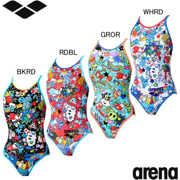 ◇スタイル◇アリーナくんタフスーツジュニアワンピースオープンバックカットふつう裏地つき(前身頃および後身頃・黒(BKRD・WHRD)/ピンク(RDBL)/ミント(GROR))ベトナム製※この商品は縫製上、一点一点プリント柄の見え方に違いが生...