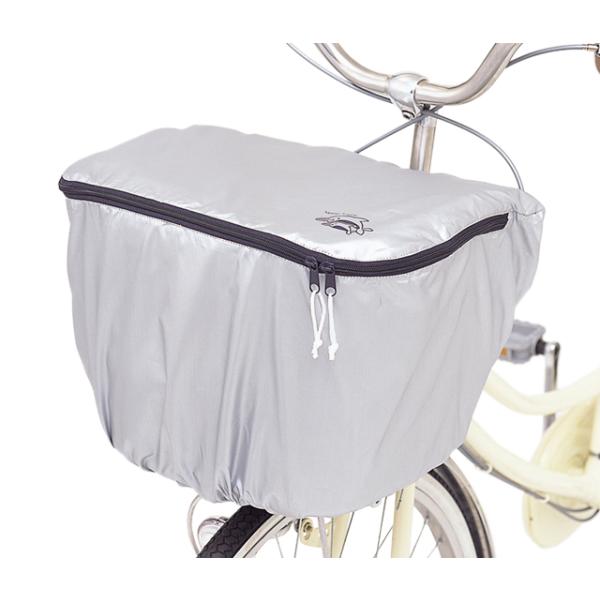 ・ファスナー前開きタイプのフロントバスケットカバー・カゴにフィットする背面ゴム入り・水をはじきやすい撥水加工済み ■素材　ポリエステル100％■重量  60 g■サイズ  幅410mm×奥行260mm×高さ350mm