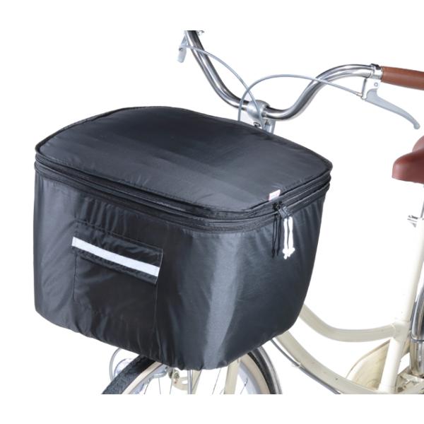 ・両開きファスナーを採用した2段式前カゴカバー・前後どちらからでも荷物の出し入れが可能・ファスナーを開くことで通常のサイズから大容量サイズに変わる2段式・荷物を雨やホコリから保護し、ひったくり防止にも効果を発揮・小さいカゴにもフィットする背...