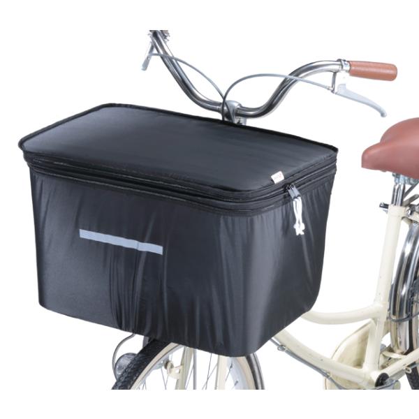 ・幅広のフロントバスケットに対応した2段式前カゴカバー・カゴにフィットする背面ゴム入り・荷物を雨やホコリから保護し、ひったくり防止にも効果を発揮・ファスナーを開くことで通常のサイズから大容量サイズに変わる2段式・前後どちらでも荷物の出し入れ...