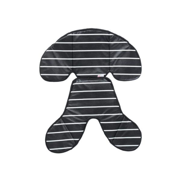 ・リバーシブルタイプのリアチャイルドシート用クッション・表面がブラックボーダー柄、裏面がレッドボーダー柄で気分やシーンに合わせて使い分け可能・座面には厚手クッション入りでお子様のお尻をしっかりとカバー・肌触りの良い滑らかな生地で座り心地抜群...