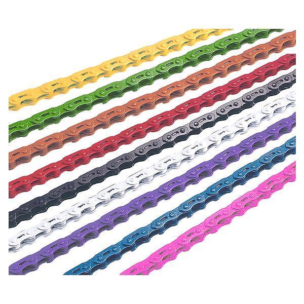 ・BMX、ピストなどにおすすめのシングルスピード用カラーチェーン・プレートを肉抜きすることで軽量ながら「1300kgf」という高い引張強度で優れた耐久性を実現 ■付属品　コネクター：SPRING CLIP 747■重量  390g■サイズ ...