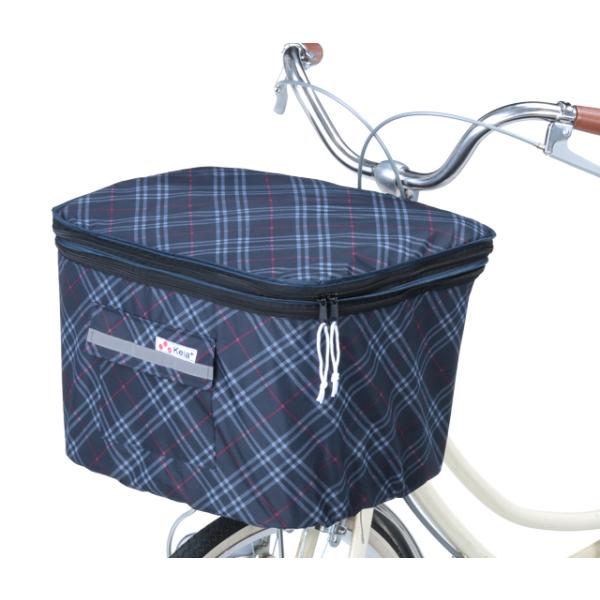 ・チェック柄を採用した2段式前用カゴカバー・カゴの荷物を雨やホコリから保護し、ひったくり防止にも効果を発揮・ファスナーを開くことで通常のサイズから大容量サイズに変わる2段式・前後どちらからでも荷物の出し入れができる両開きファスナーを採用・車...