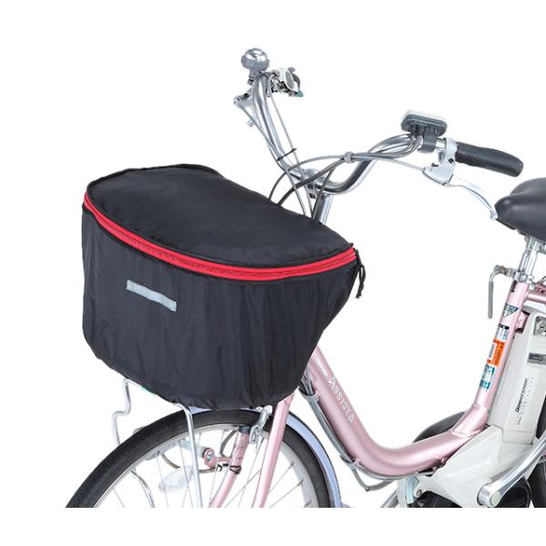 ・丸型タイプの前かごにぴったりフィットするカゴカバー・雨でも安心な撥水、防水加工・反射帯付きで夜道も安心・OGK技研製FB-037Kに最適なサイズ ■素材　ポリエステル100％（アクリルコーティング）■サイズ  幅405mm×奥行330mm...