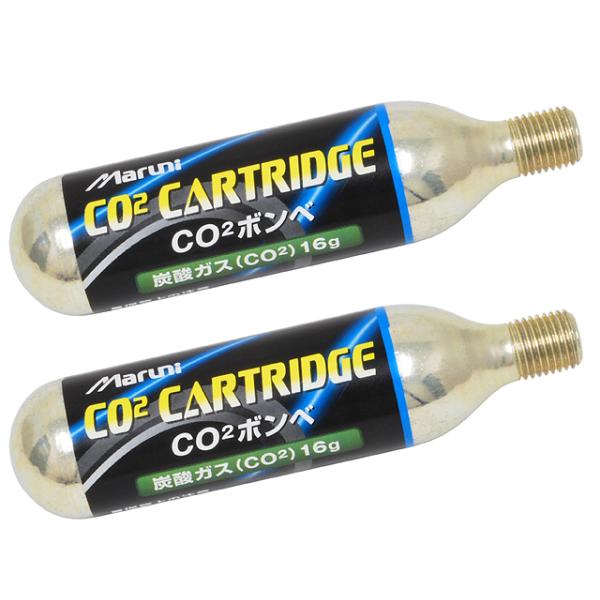 ・マルニ調整式アダプター（K-610）用CO2ボンベ・数秒でタイヤ（チューブ）にエアを充填可能・ツーリングの携行などに便利 ■重量  約58g（1本あたりの総重量）■サイズ  内容量：16g（1本）■用途　自転車エアー充填用※2本セット※調...