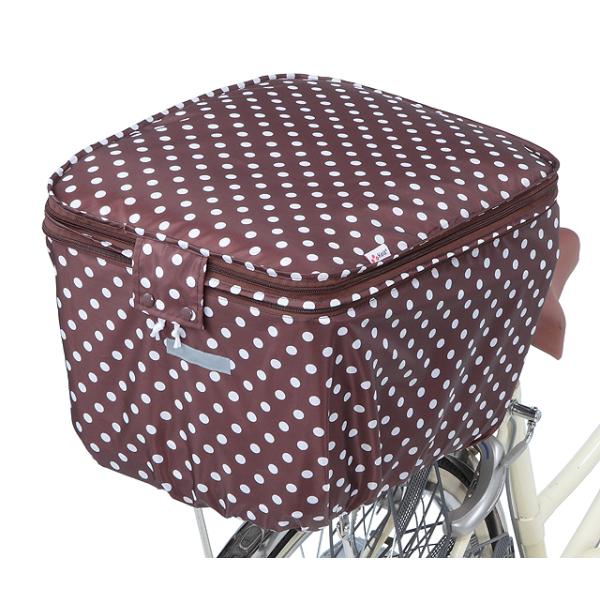 ・落ち着いたブラウン系ベースに白水玉模様を採用した後ろ用カゴカバー・カゴの荷物を雨やホコリから保護し、ひったくり防止にも効果を発揮・ファスナーを開くことで通常のサイズから大容量サイズに変わる2段式・前後どちらでも荷物の出し入れがしやすいダブ...