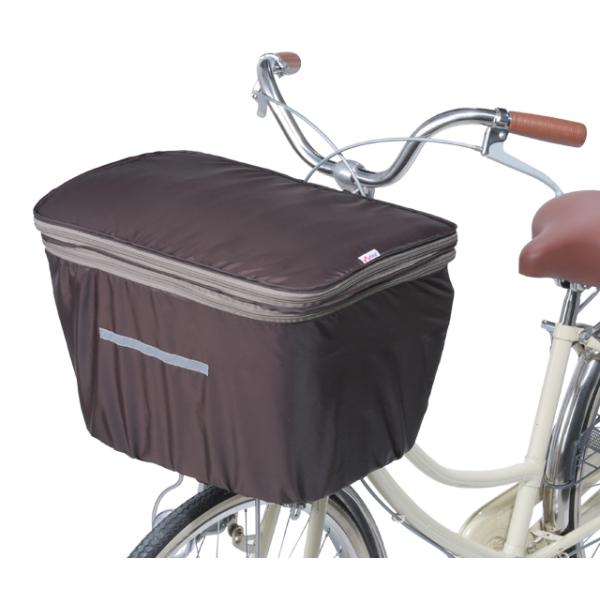・幅広のフロントバスケットに対応した2段式前カゴカバー・カゴにフィットする背面ゴム入り・荷物を雨やホコリから保護し、ひったくり防止にも効果を発揮・ファスナーを開くことで通常のサイズから大容量サイズに変わる2段式・前後どちらでも荷物の出し入れ...