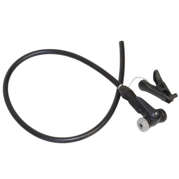 ・GF-31の補修用ホース・口金はレバーでバルブを固定する米式バルブ、仏式バルブ対応の両口タイプ・クリップタイプの英式バルブアタッチメント付き ■サイズ  対応バルブ：英・米・仏