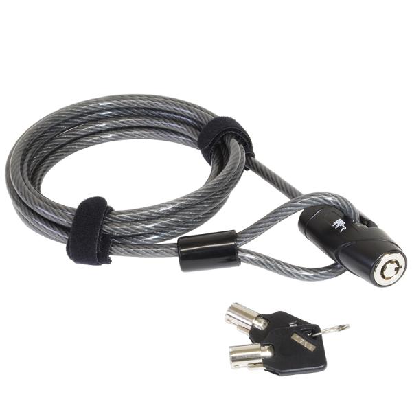 ・シリンダーヘッドが取り外し可能なフリーループロック・狭い所を利用しての施錠も楽々・施錠範囲を広くとれる2メートルのワイヤー長・付属のマジックバンドでコンパクトに収納・不正開錠されにくいラウンドキー2本付属 ■付属品　ラウンドキー 2本、マ...