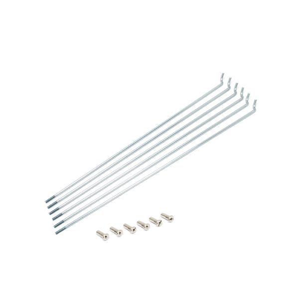 ・先端の形状が改良され、ハブ穴への通しやすさがより簡単に！・前輪、後輪いずれも車輪を外すことなく簡単にスポーク交換が可能・軽快車の補修に最適な#13タイプ・粘りがあり破断しにくいスターブライト（SB）ステンレス鋼・1セット6本入り・#14真...