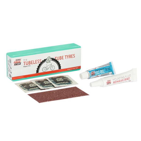 ・チューブレスタイヤ、クリンチャータイヤの修理キット・タイヤの内側から専用セメントでパッチを貼るタイプ・付属のビードワックスはゲル状で手肌に優しく指で塗布でき、タイヤの着脱から補修までをスムーズかつ確実に行うことが可能 ■付属品　タイヤ用リ...