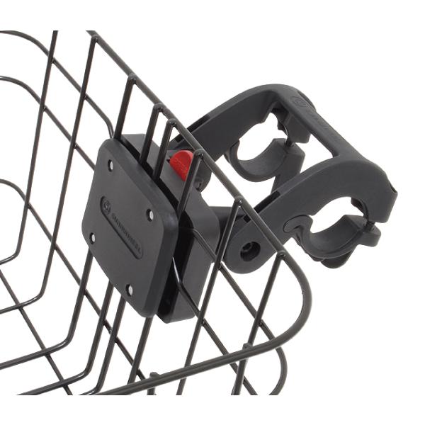 ・フロントバスケットをハンドルバーに固定する汎用性の高いブラケット・クランプ径φ31.8mmまで対応し、シティサイクルからスポーツ車まで幅広く対応・ブラケットとバスケットはワンタッチで脱着可能・固定したバスケットの上下角度調整が可能（要工具...