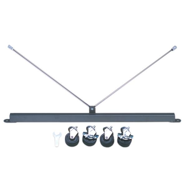 ・自転車用什器“971”型（ひな壇式ディスプレイスタンド）の移動を楽にするためのキャスターホイールセット・毎日の屋外展示のための移動や、店内のディスプレイチェンジが簡単にでき、4つのキャスターのうち、2つはロック付きで不意に動くのを防止・追...