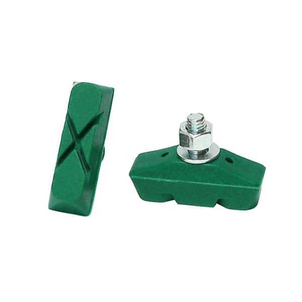 ・BAAに対応した全天候型ブレーキシュー・従来のレッドタイプに比べ耐摩耗性に優れ、電動アシスト自転車や子供のせ装着自転車など制動力の必要な重量級自転車に最適・アルミリム用