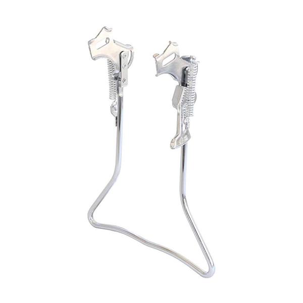 ・幅広設計で安定感のあるワイドスタンド・踏むだけで簡単にロックを外すことができるソフトロック機構・太い、厚い、広いと3拍子揃った頑丈フレーム・製品をより効果的に見せることができるPOP装飾付き ■素材　スチール■加工　クロムメッキ■サイズ ...