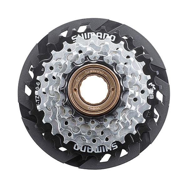 ・Tourney MTB 6スピードシステム・従来品（MF-TZ500）よりも優れた耐腐食性・ボスフリータイプ・6スピード（14、16、18、21、24、28T）・スポークプロテクター付き ■サイズ  歯数：14、16、18、21、24、28T