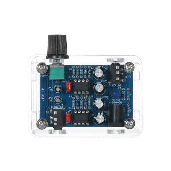 自分で組み立てDIYキットNE5532オペアンプを採用高音質再生DC9V-18V入力電圧ボリューム調整用の回転つまみ透明ハウジングケース