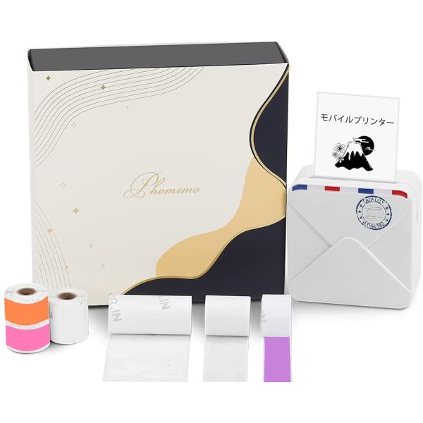 Bluetoothでスマホに接続モノクロ300dpi写真、テキストメモ、イラストなどの印刷に15, 25, 53mm幅の感熱紙に対応アプリで編集、印刷