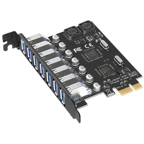 USB 3.0を7ポート増設PCI-E X1/X4/X8/X16スロットをサポート最大転送速度 5.0GbpsUSB 2.0 / 1.1下位互換性最大 5V/2A電源供給